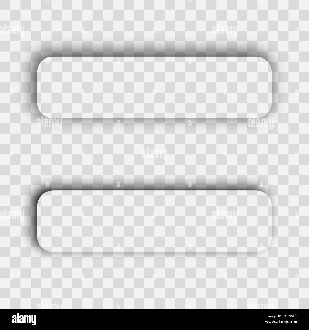 Dark transparent realistic shadow. Set of two rectangles with rounded ...