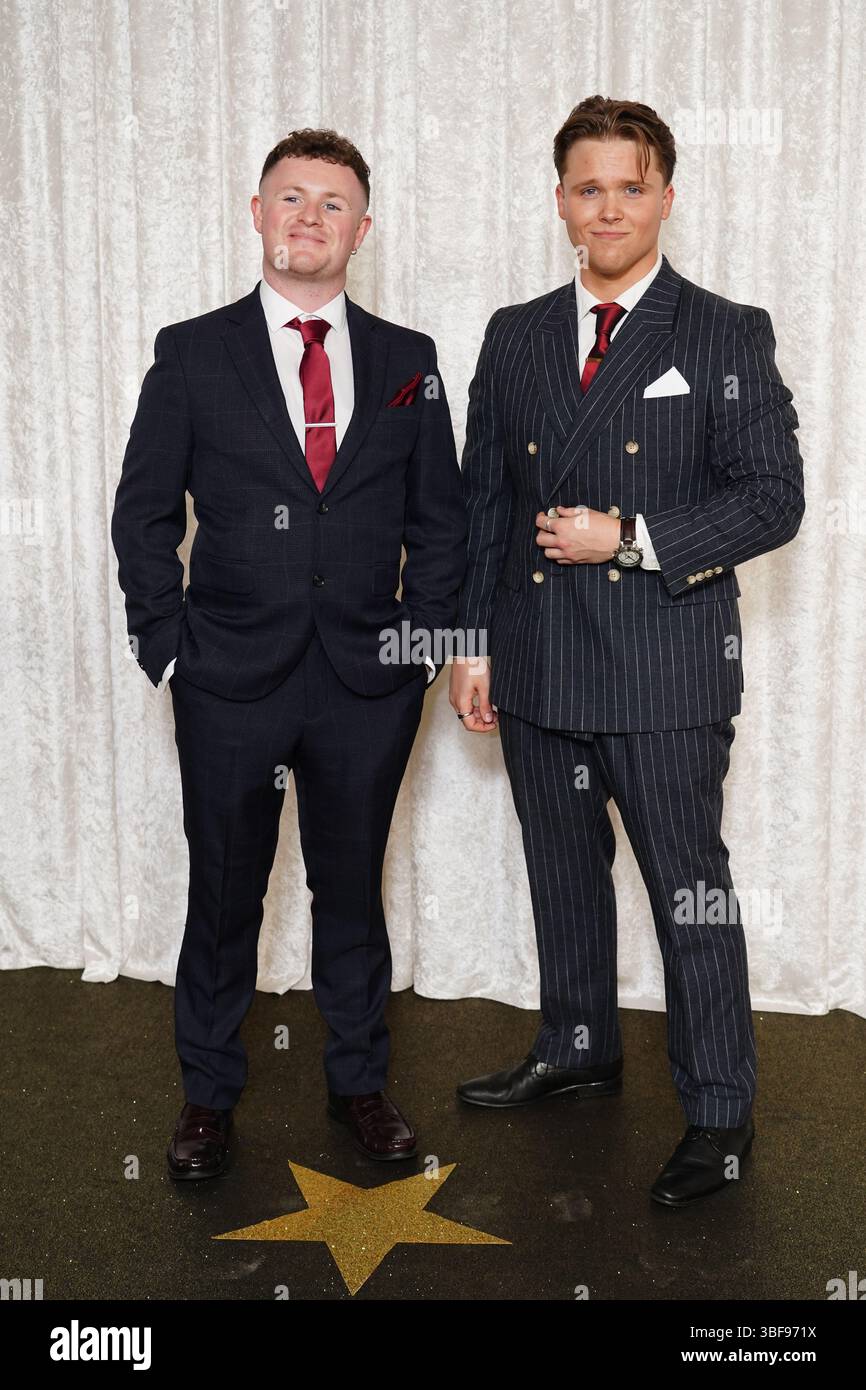 Daniel Delaney and Teddy Jay attending the British Soap Awards 2025 at the Hackney Empire ...
