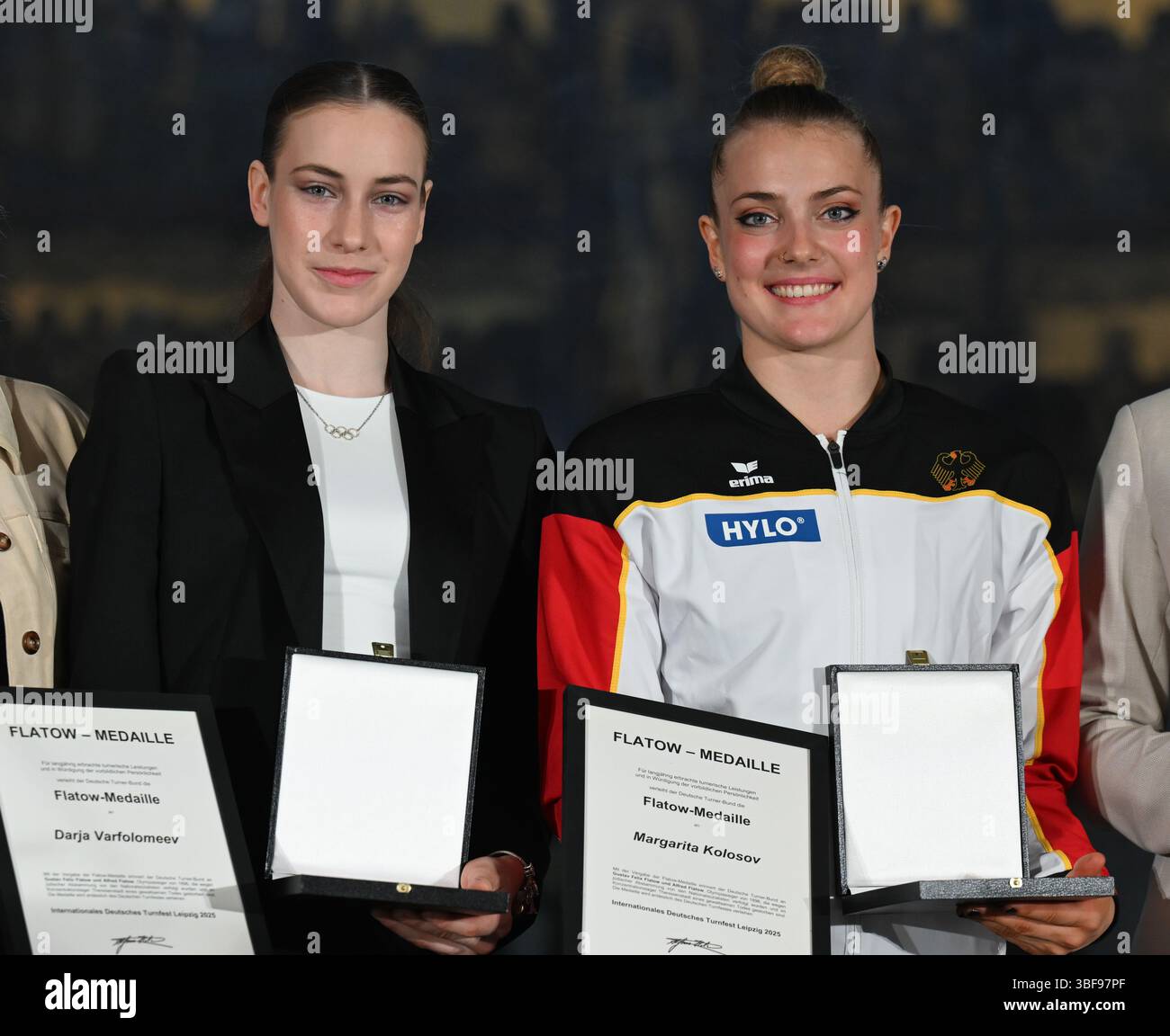 Leipzig, Germany. 31st May, 2025. The gymnasts, Olympic champion Darja ...