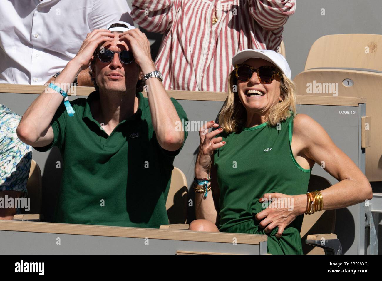 Caption Corrected - Amelie Etasse and Louis Genevey attend the Roland ...