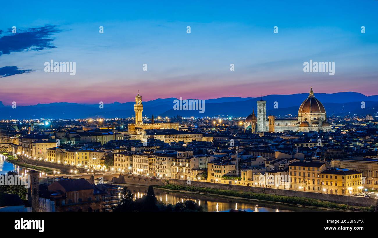 Florence at sunset. Panoramic at dusk. Florence, Italy Florence, the ...