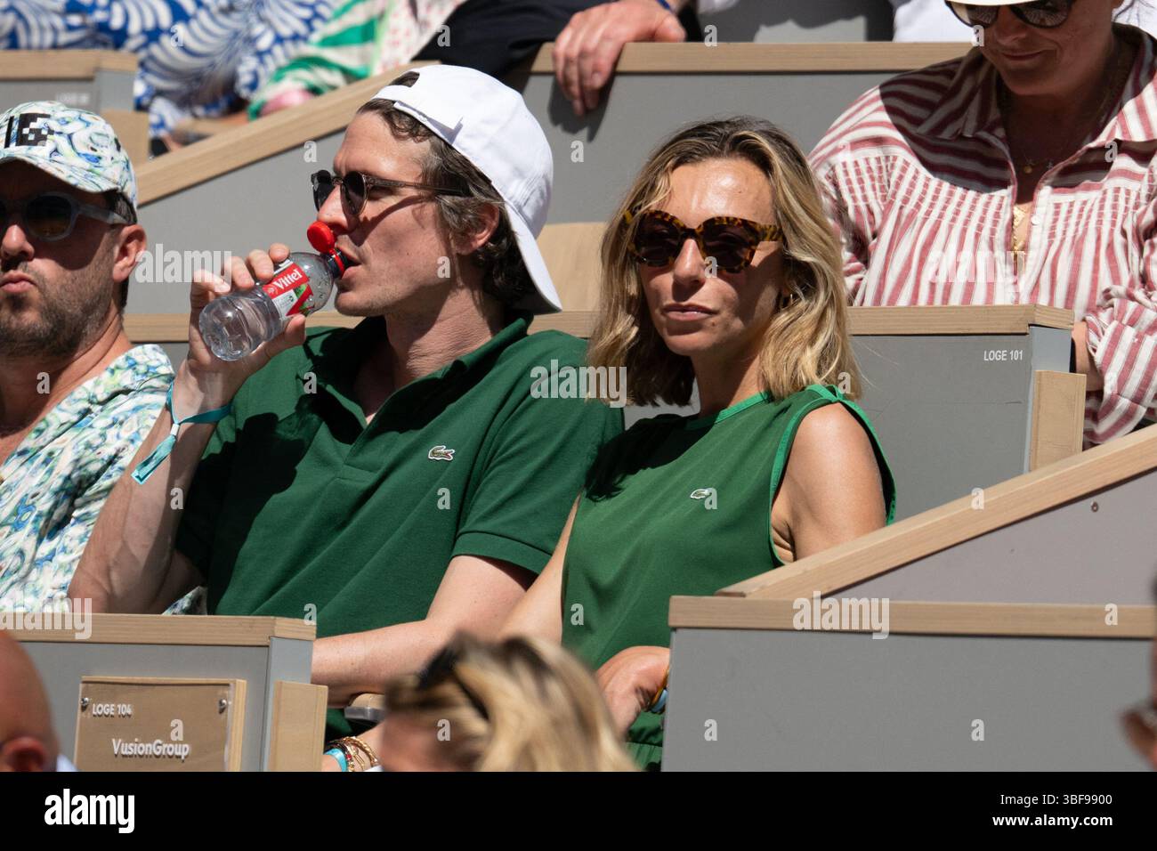 Caption Corrected - Amelie Etasse and Louis Genevey attend the Roland ...