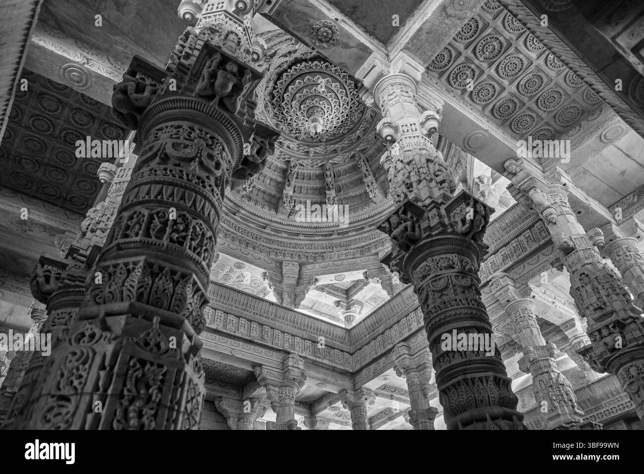 Interior of the Ranakpur Jain Temple, Ranakpur, Rajasthan, India The ...