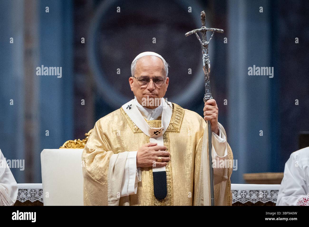 Vatican, Vatican. 31st May, 2025. Pope Leo XIV leads the Holy Mass on the occasion of Priestly ...