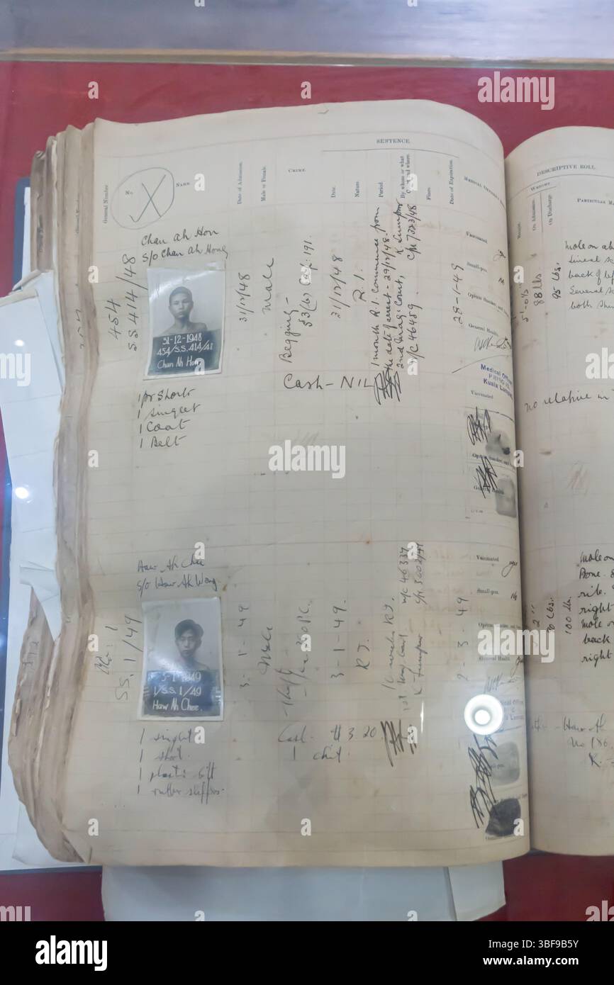 Prison inmate entry registration book record, 1948, Malaysia Prison ...
