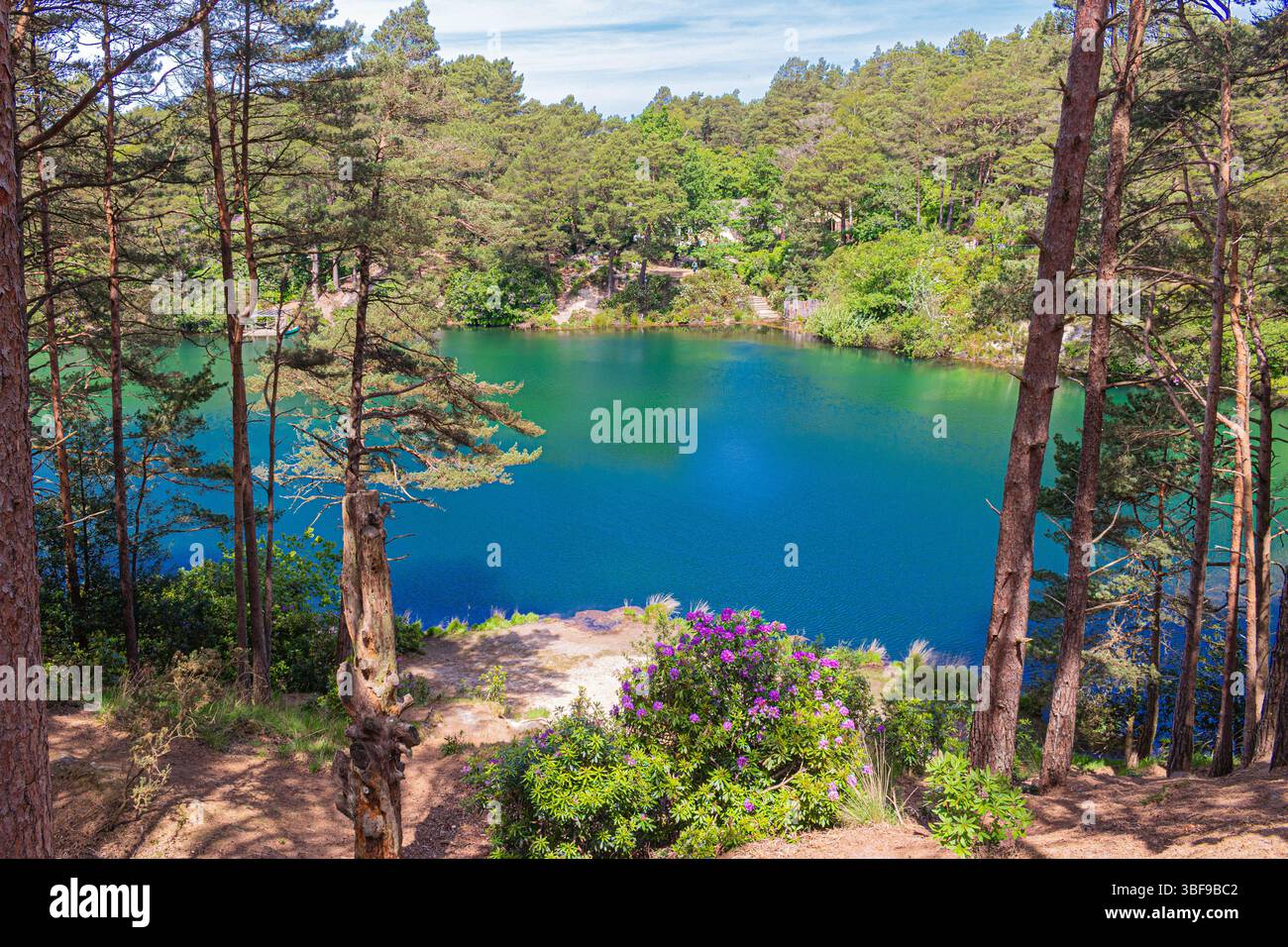 The Blue Pool in Wareham, Dorset UK was origanally a pit excavating ...