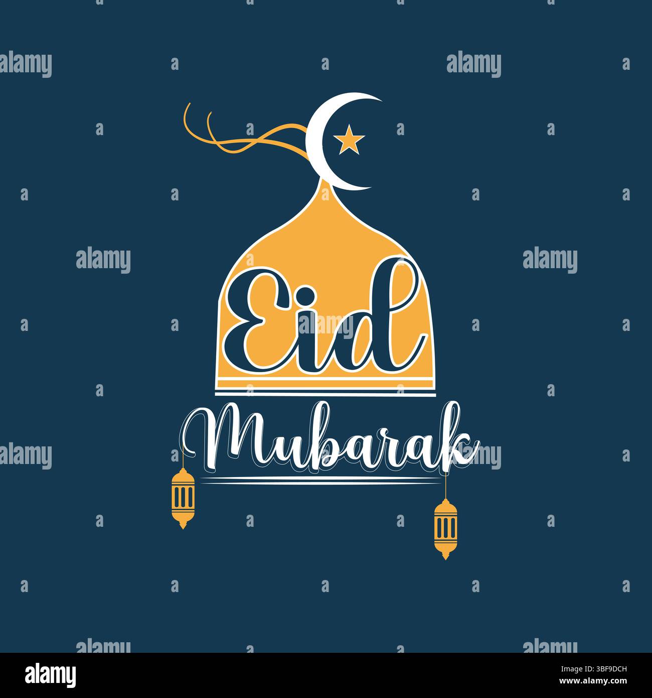 Eid Mubarak typography Greetings wish Card Design Stock Vector Image ...