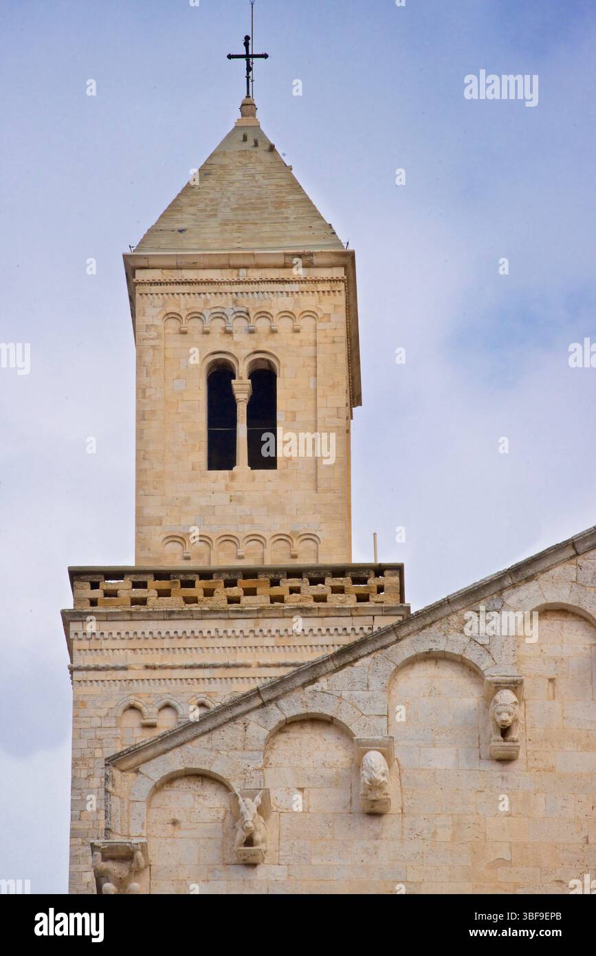 Belltower. Detail of Bari Cathedral - Cathedral of Saint Sabinus ...