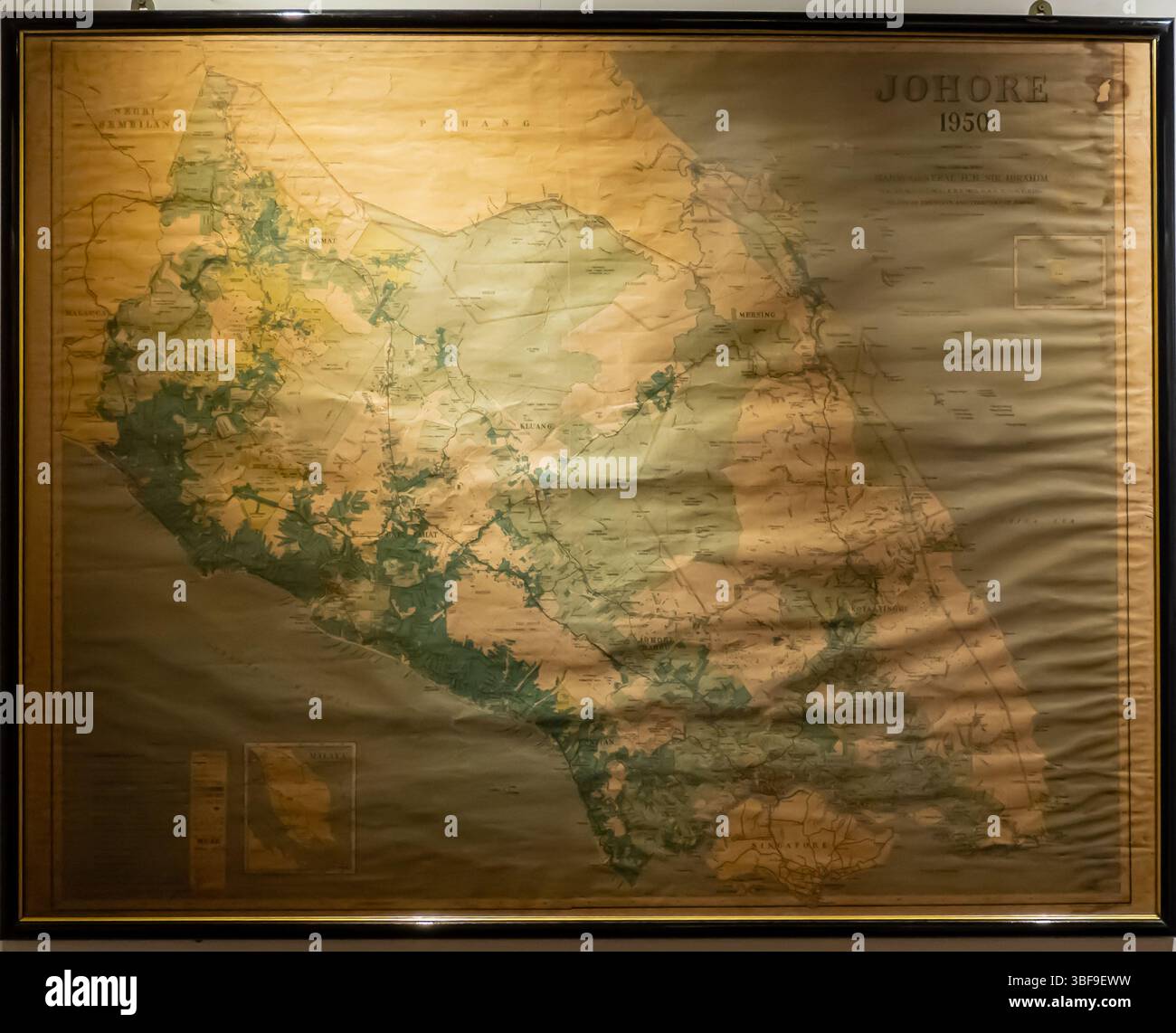 Johore map 1950, Johor Bahru Malaysia Stock Photo - Alamy