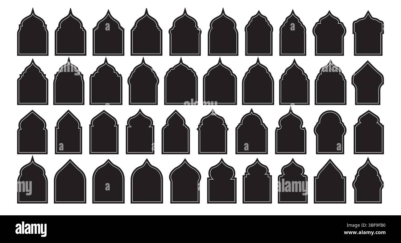 Arabic Moroccan Style Arch Border Set Stock Vector Image & Art - Alamy