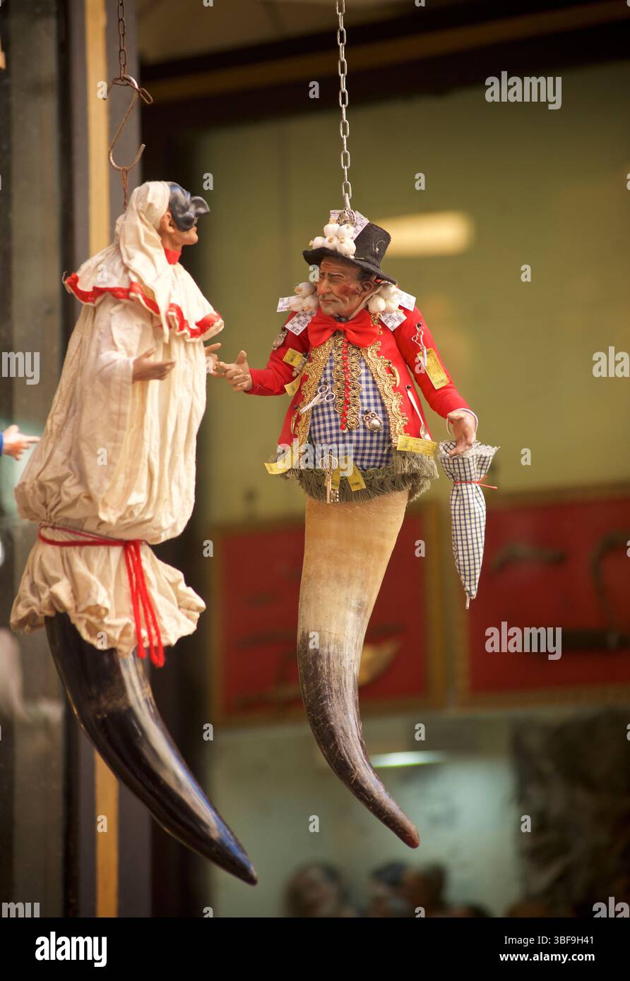 Neapolitan puppetry, Statues of pulcinella lucky charm statues hanging ...