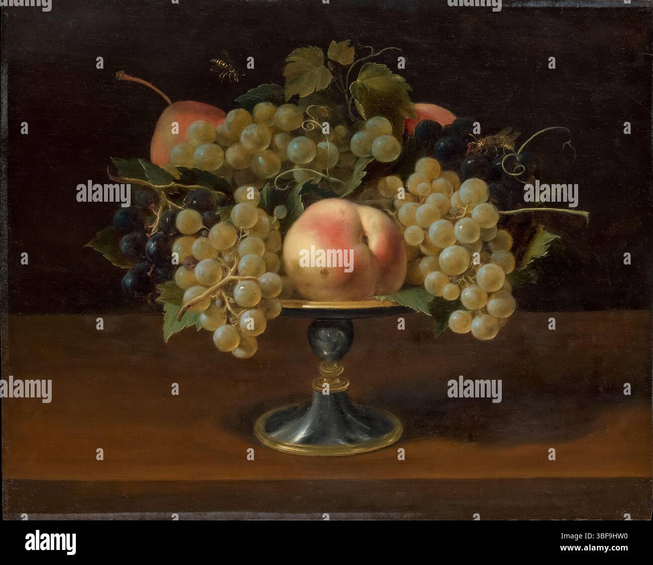 Panfilo Nuvolone, Still Life of Grapes and Peaches, 1617, oil on panel ...