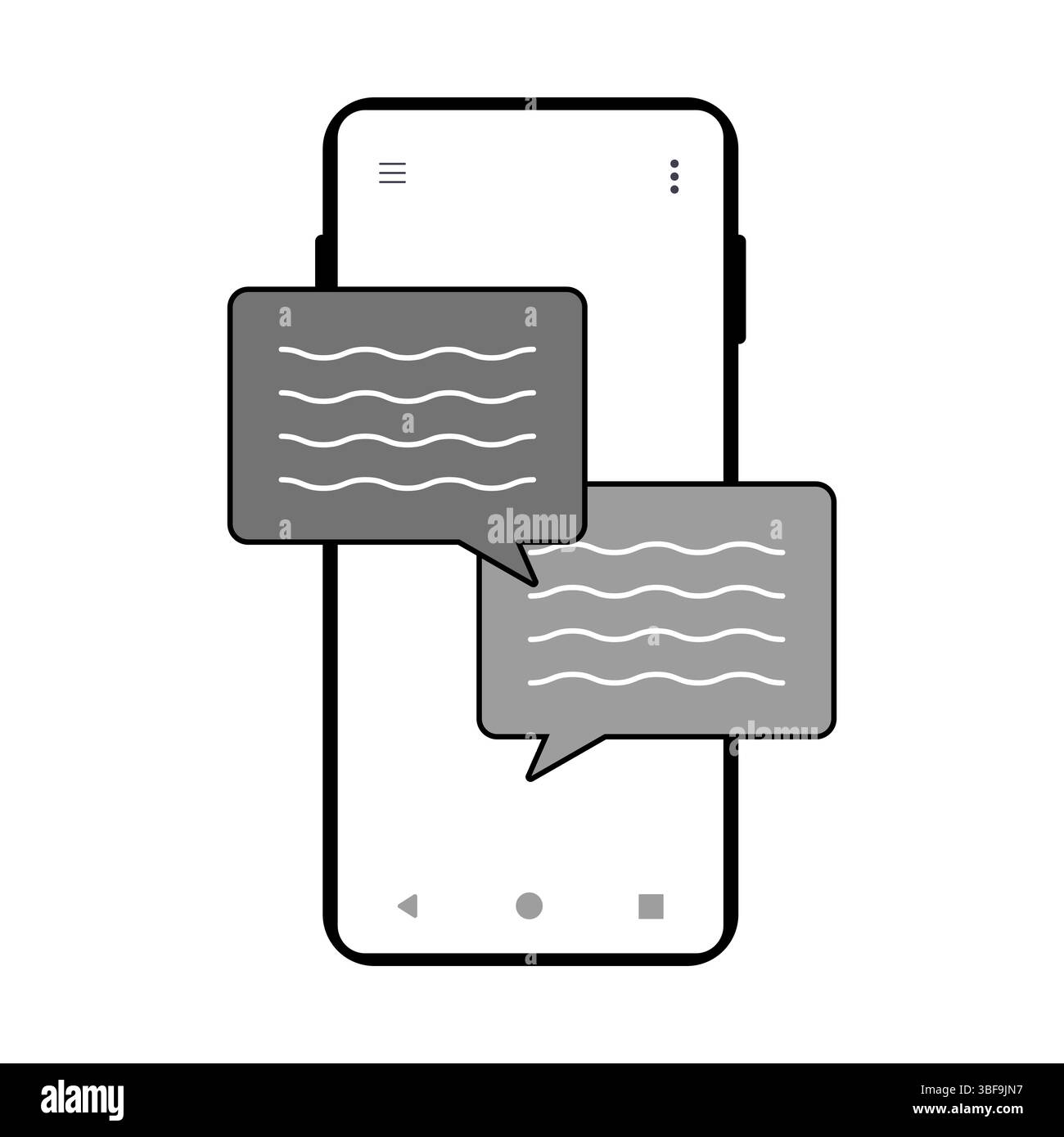 Smartphone Chat Interface Vector Illustration. A minimalist vector ...