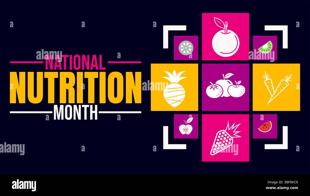 National Nutrition Month Banner, Promoting Healthy Eating and ...