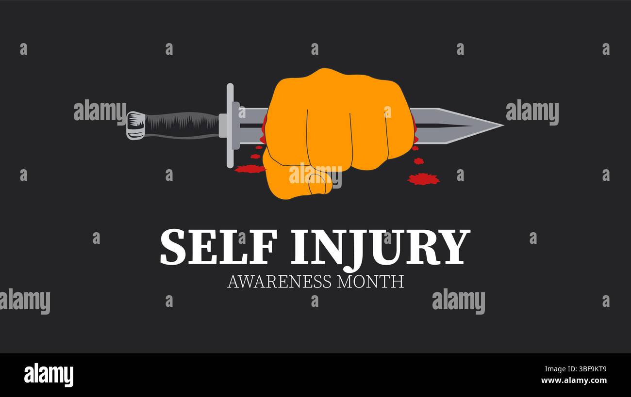 You Are Not Alone, Support and Awareness for Self Injury Stock Vector ...
