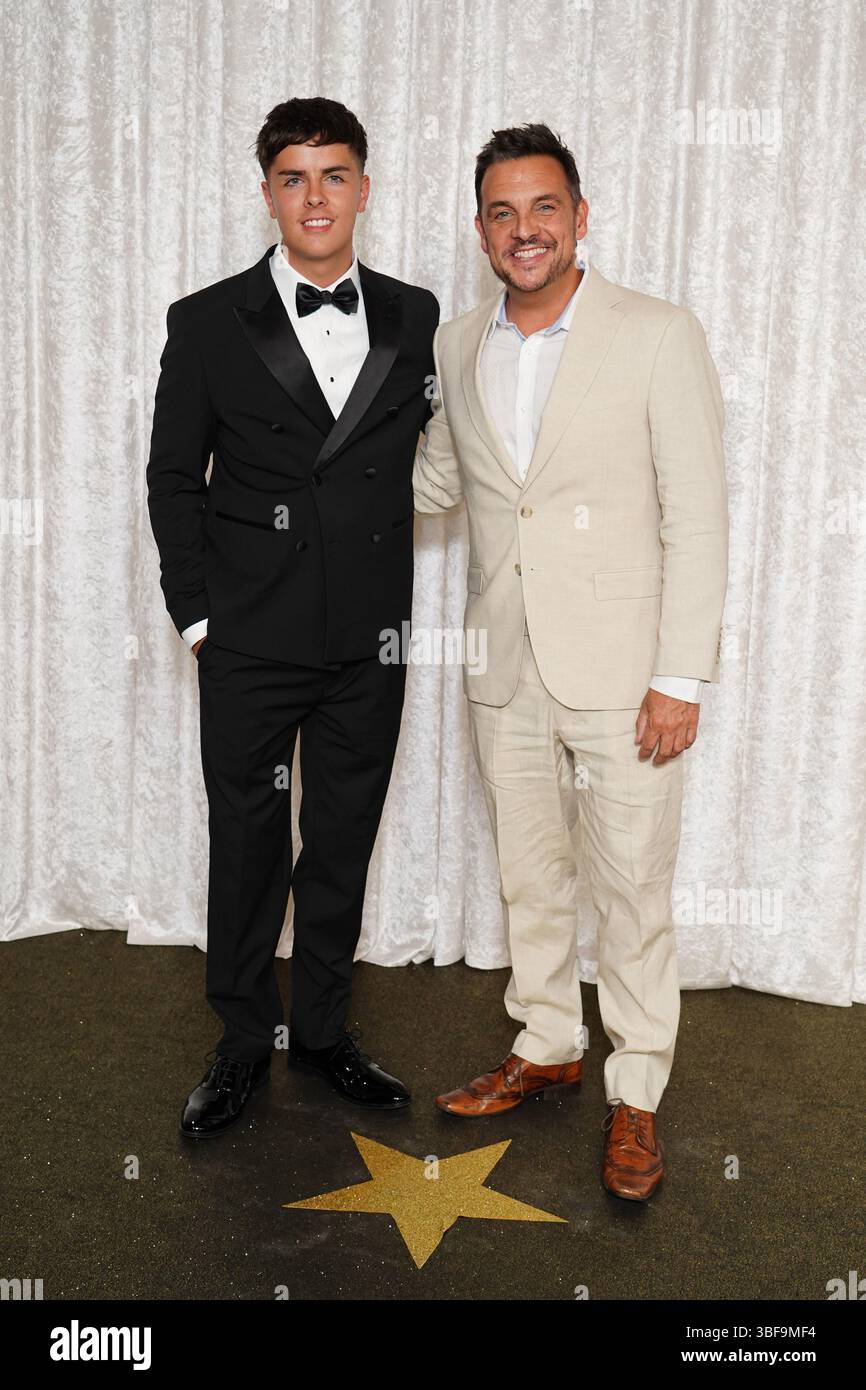 Luca Toolan and Mike Toolan attending the British Soap Awards 2025 at ...