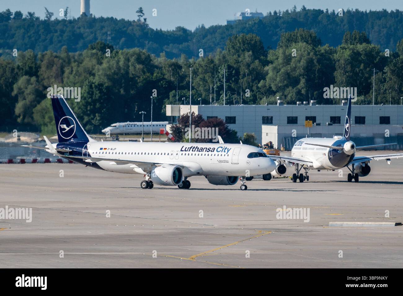 Munich, Bavaria, Germany - May 30, 2025: Lufthansa CityJet on the apron ...