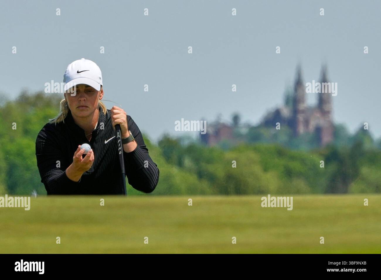 Maja Stark, of Sweden, putts on the seventh hole during the third round ...