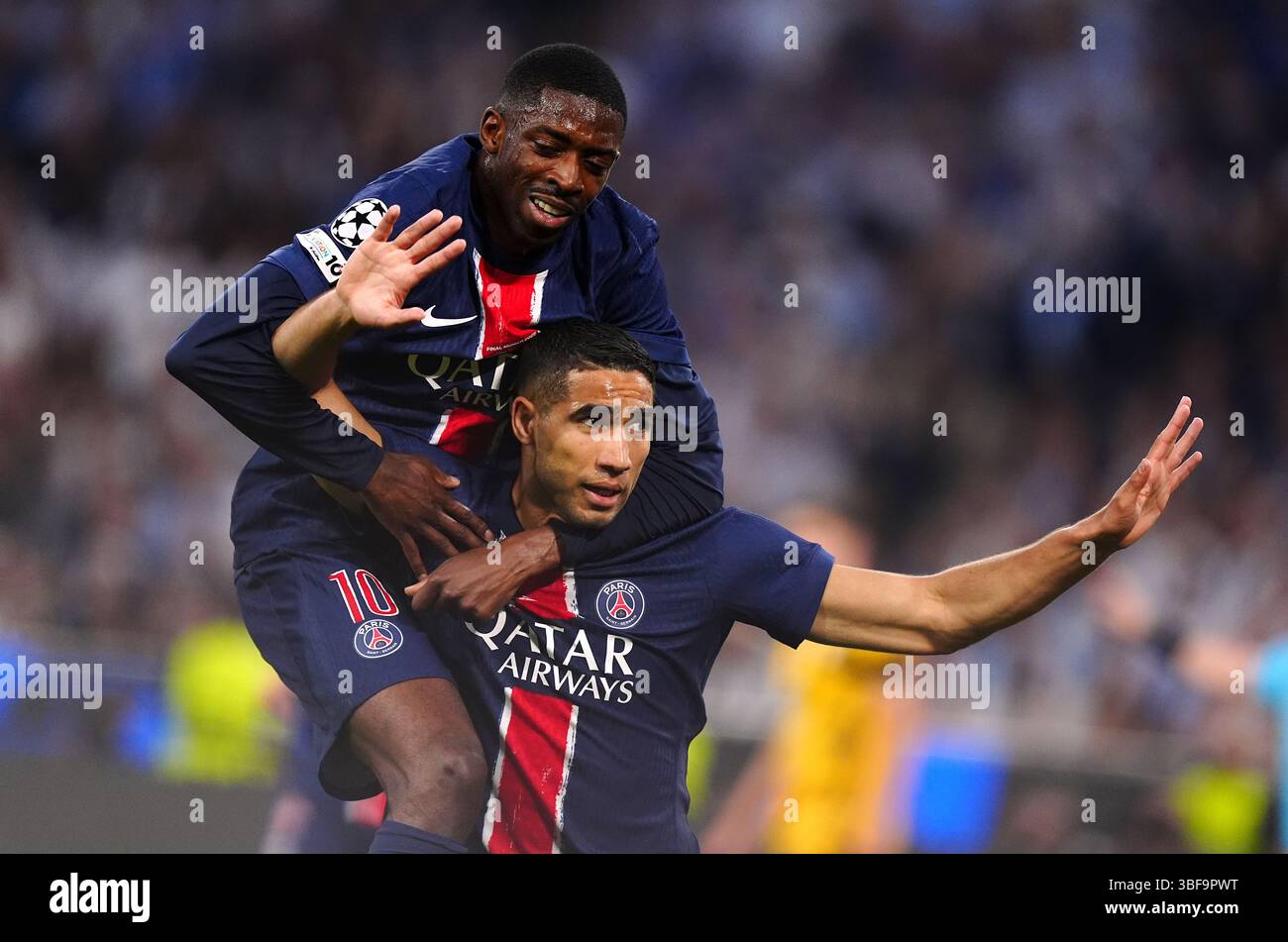 Paris Saint-Germain's Achraf Hakimi celebrates scoring their side's ...
