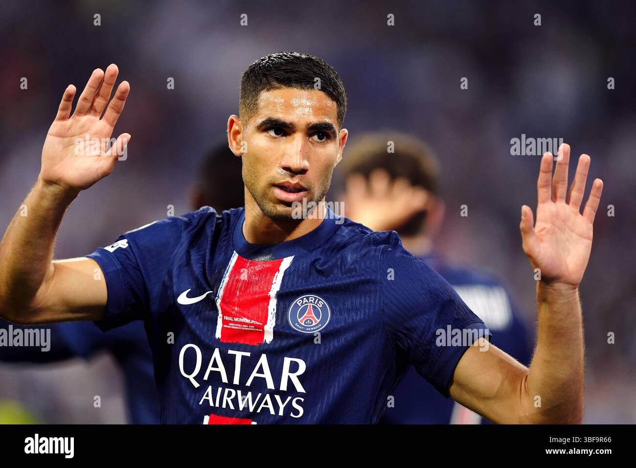 Paris Saint-Germain's Achraf Hakimi celebrates scoring their side's ...