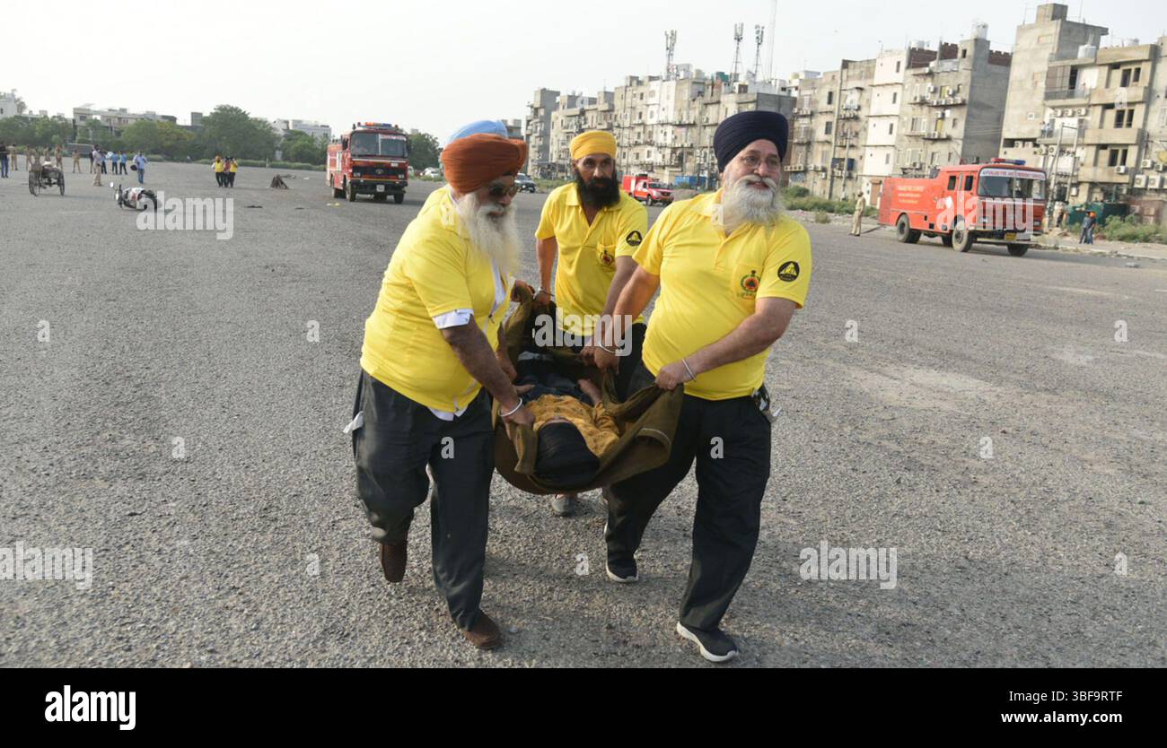 AMRITSAR, INDIA - MAY 31: Civil defence volunteers take part in a ...