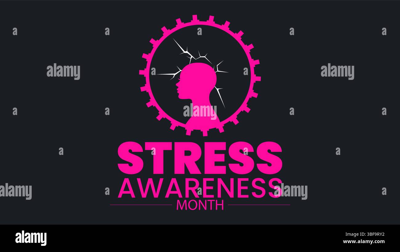 Stress Awareness Month Understanding and Managing Stress Stock Vector ...