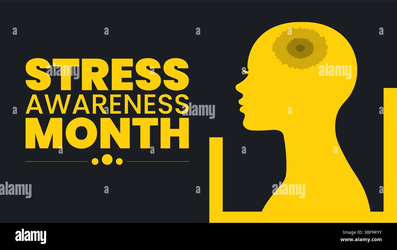 Stress Awareness Month Understanding and Managing Stress Stock Vector ...