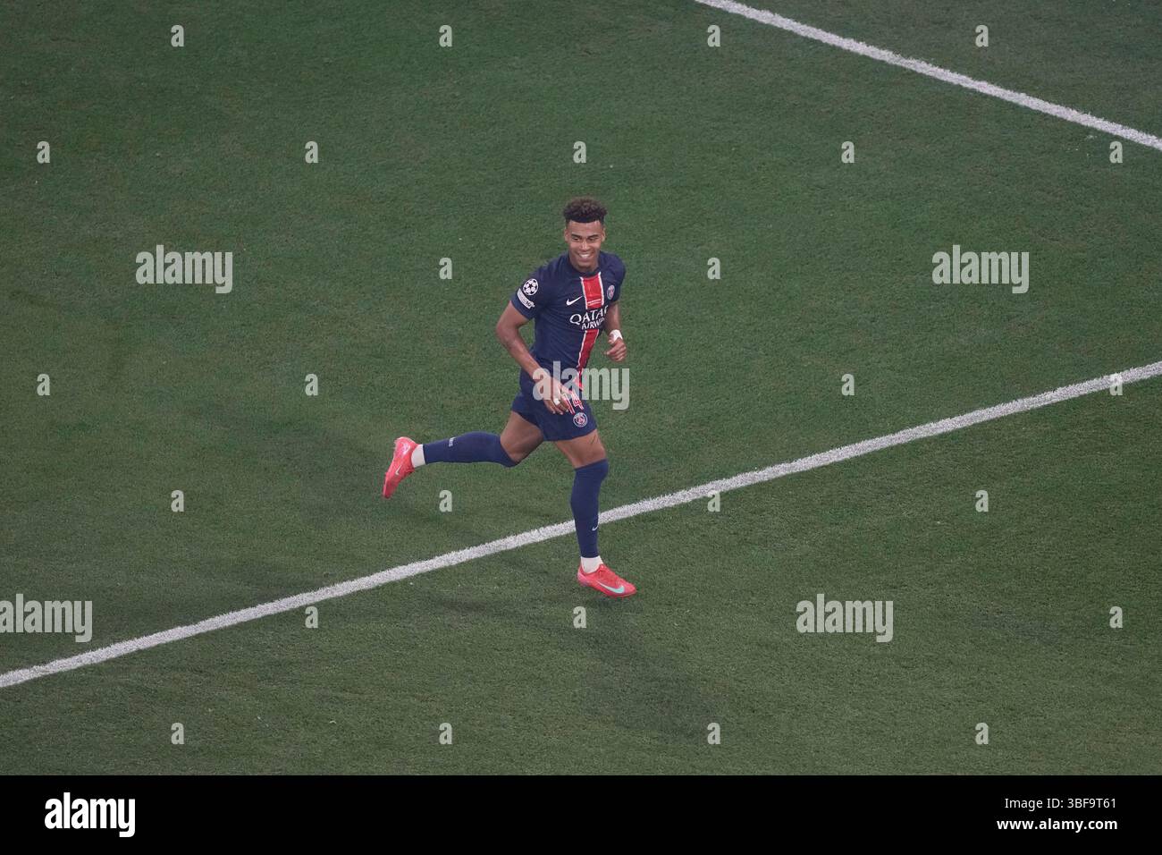 PSG's Desire Doue celebrates after scoring his side's second goal ...
