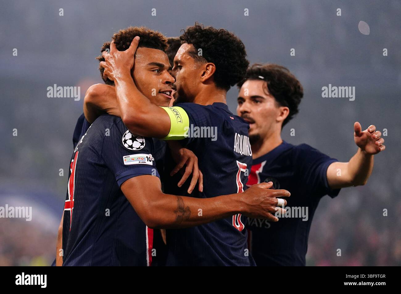 Paris Saint-Germain's Desire Doue celebrates scoring their side's ...