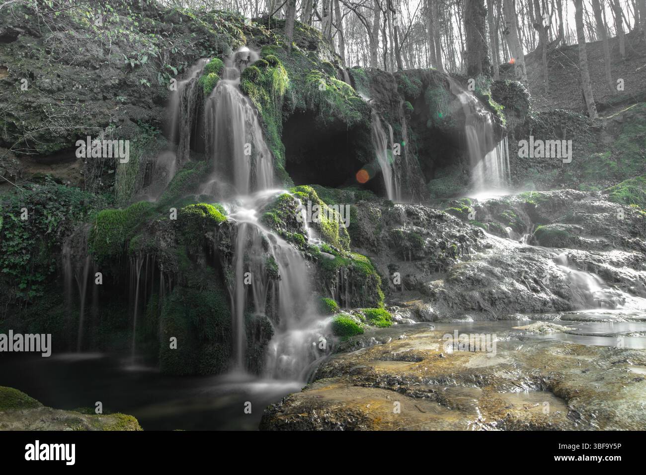 Waterfall cascading over layers hi-res stock photography and images - Alamy