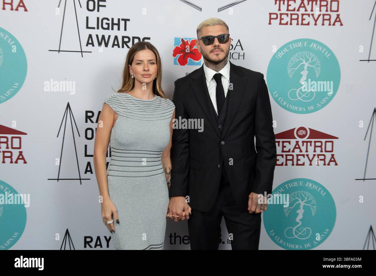Actress and singer, China Suarez and soccer player Mauro Icardi pose ...