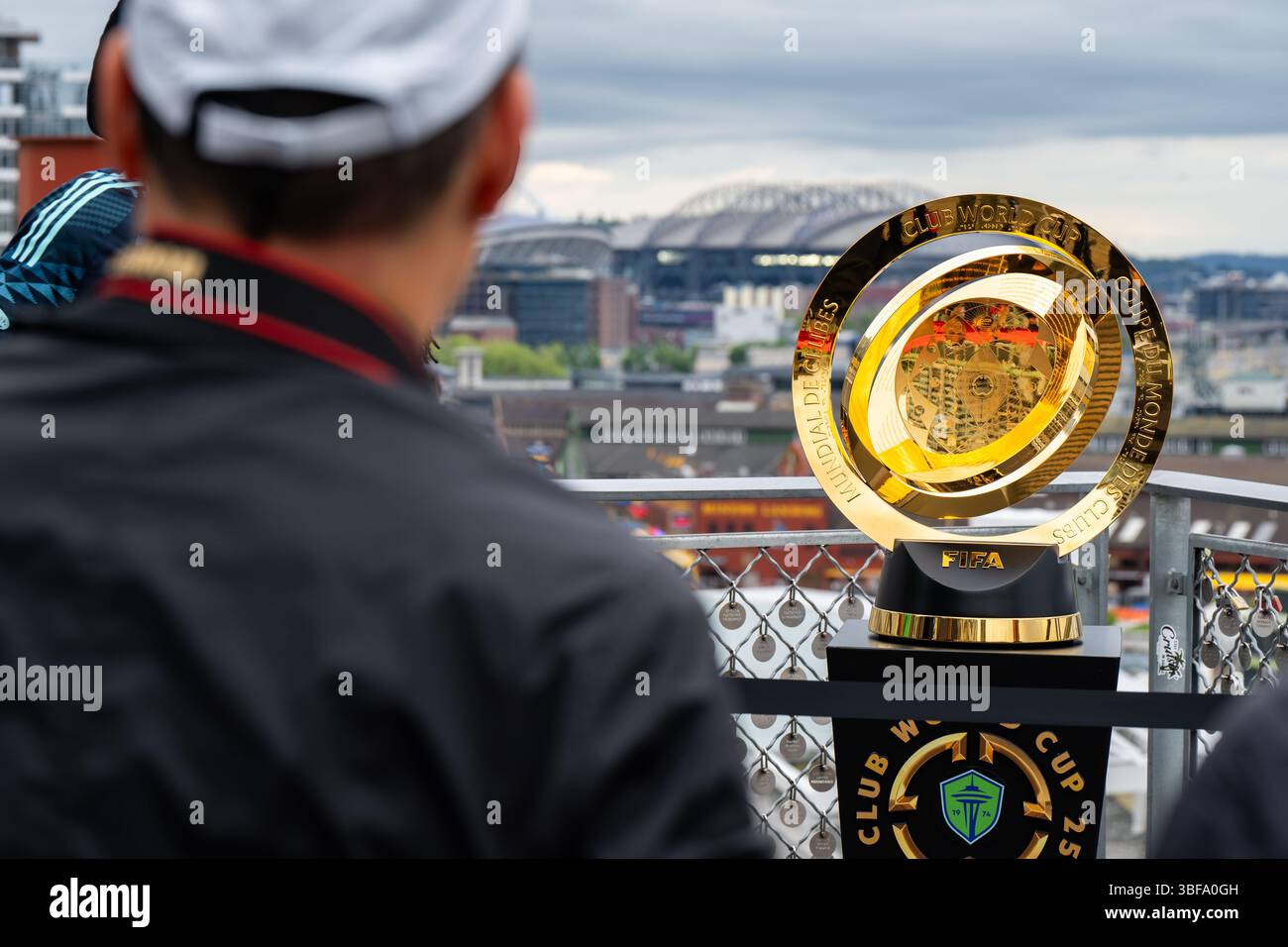 Seattle, USA. 31st May 2025. The Fifa Club World Cup Trophy makes its ...