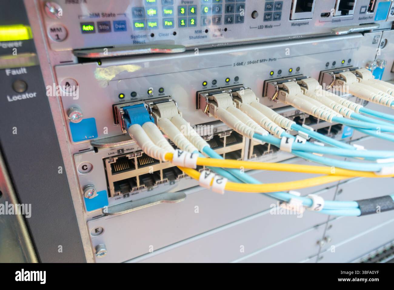 Network equipment installation showcasing fiber hi-res stock ...
