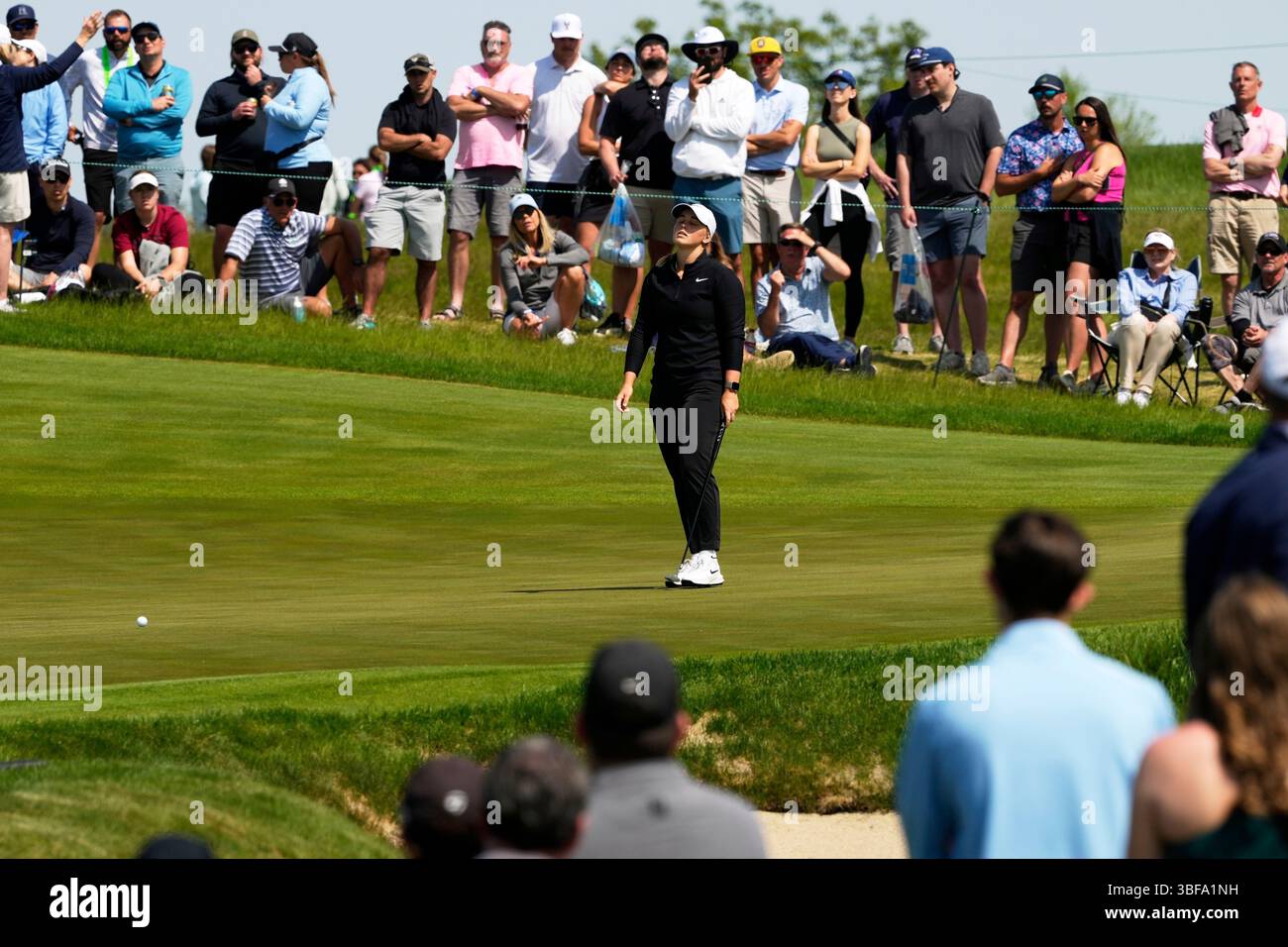 Maja Stark, of Sweden, after missing a birdie on the 11th hole during ...