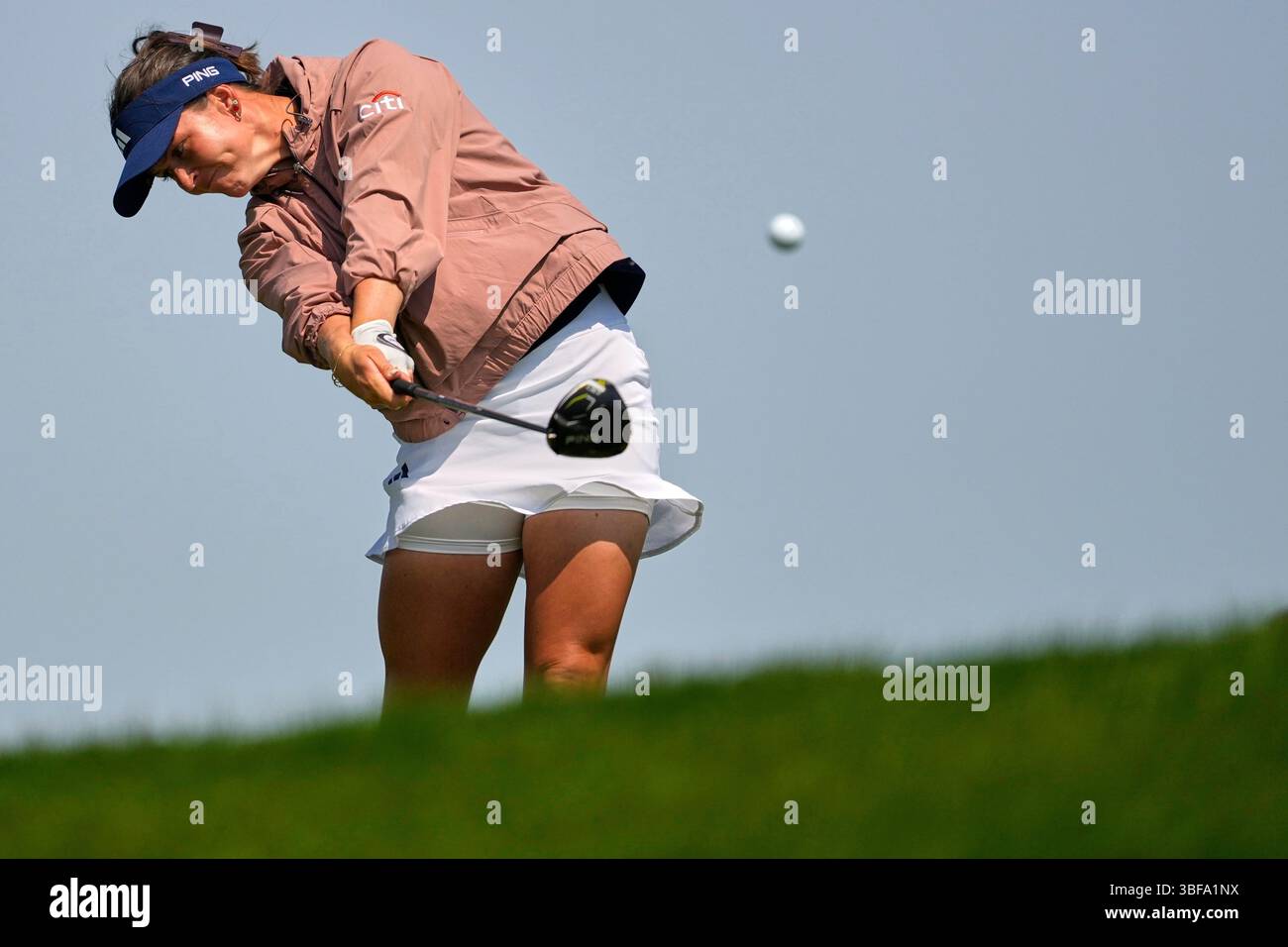 Linn Grant, of Sweden, hits on the 12th hole during the third round of ...
