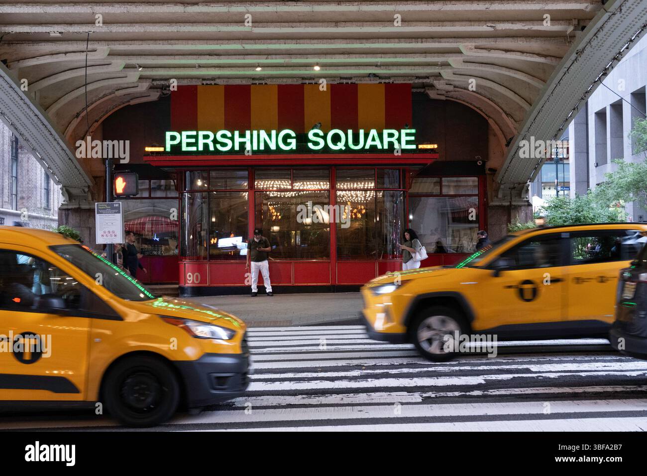Pershing Square restaurant is located at the pedestrian crosswalk into ...
