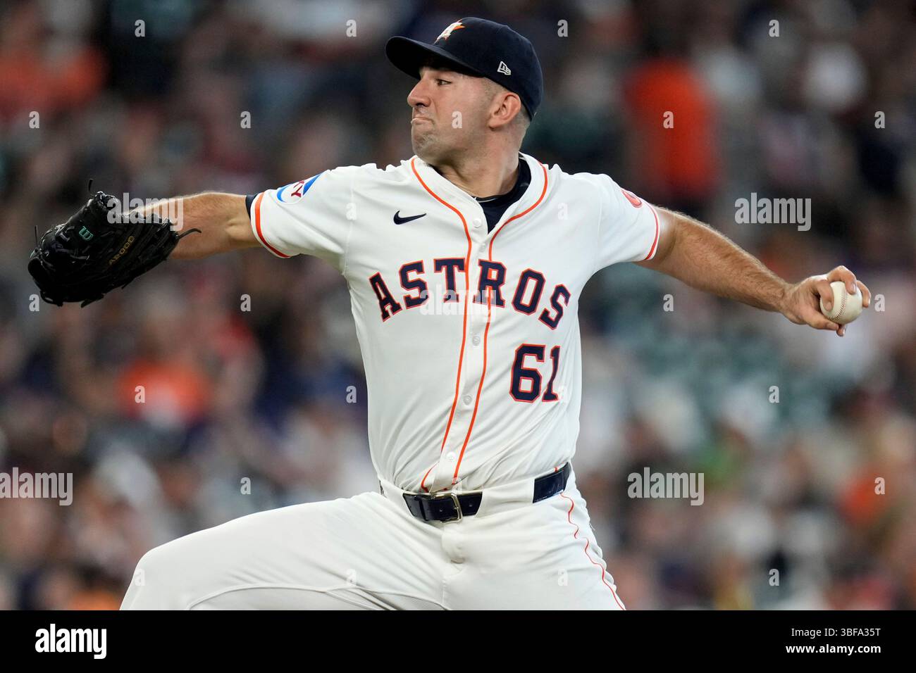 Houston Astros starting pitcher Colton Gordon throws against the Tampa ...