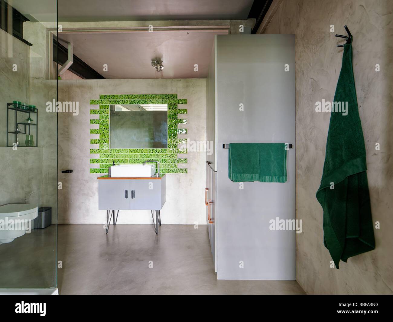 Microcement bathroom images Stock Photo - Alamy
