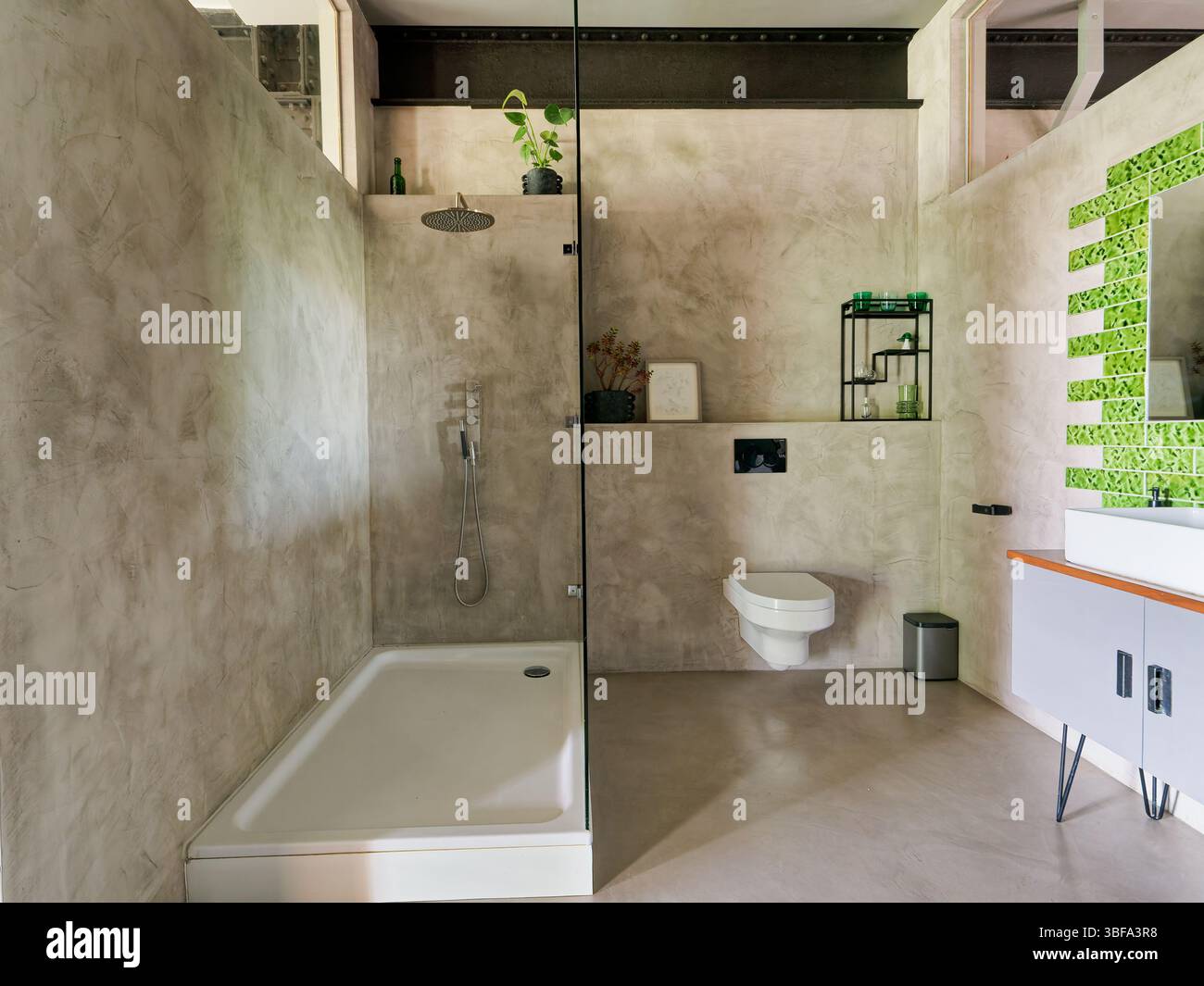 Microcement bathroom images Stock Photo - Alamy
