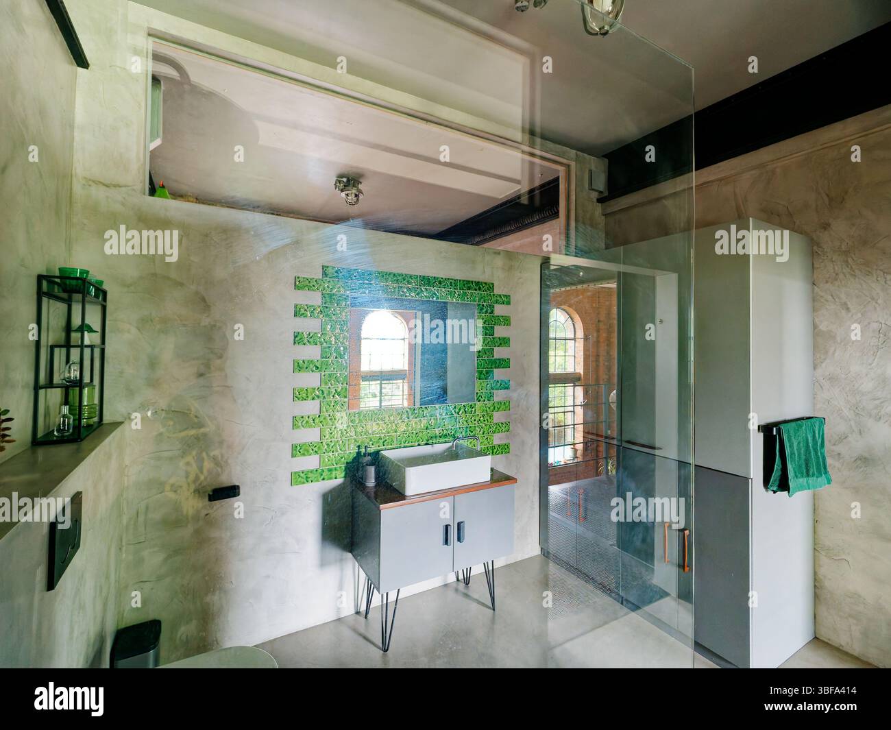 Microcement bathroom images Stock Photo - Alamy