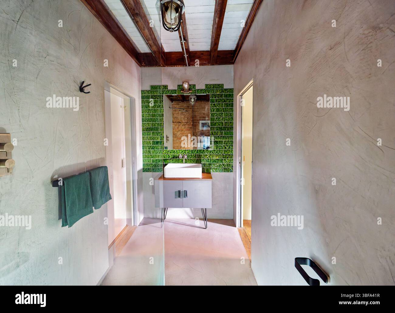 Microcement bathroom images Stock Photo - Alamy