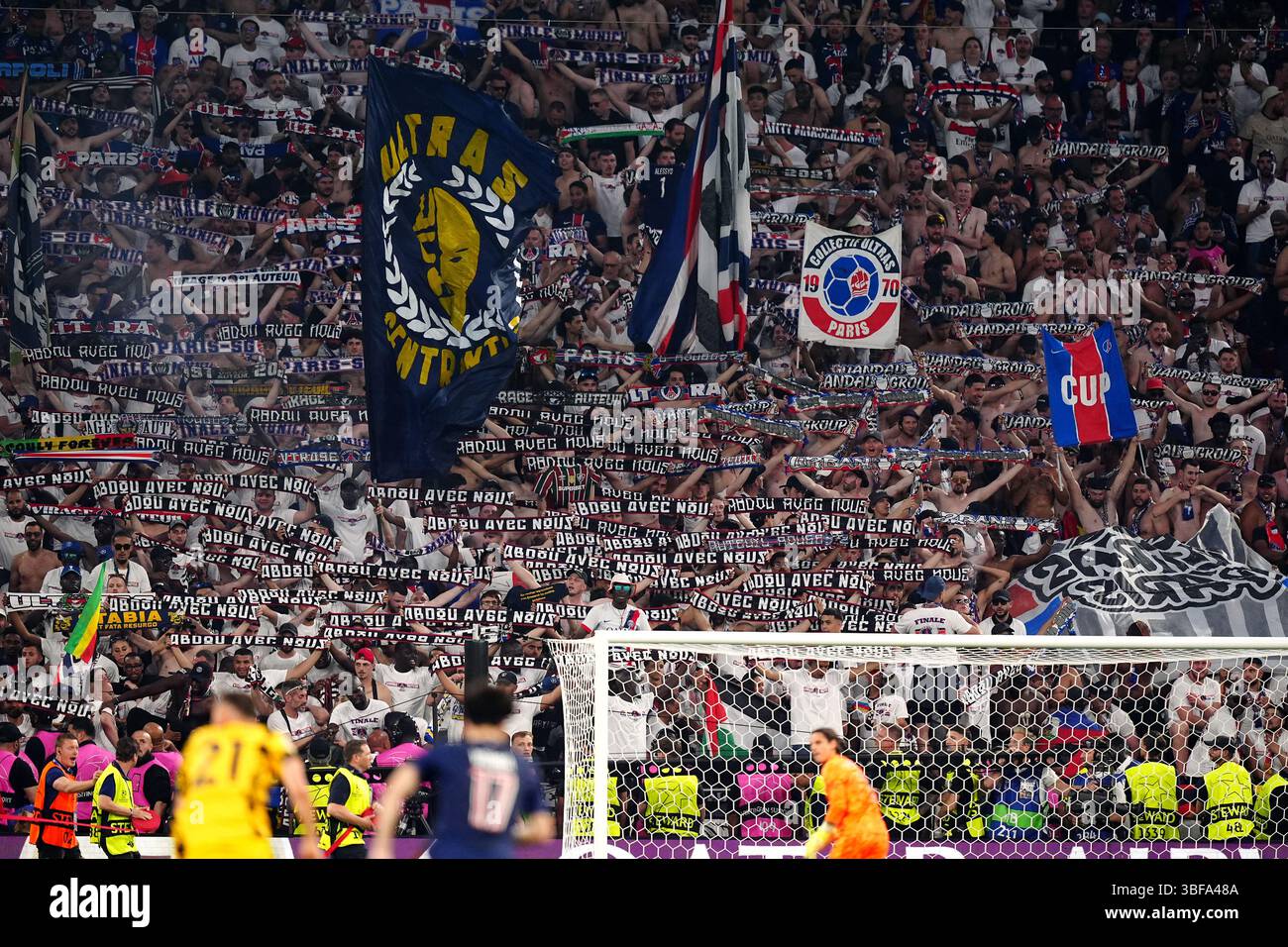 Paris Saint Germain fans during the UEFA Champions League final at the ...