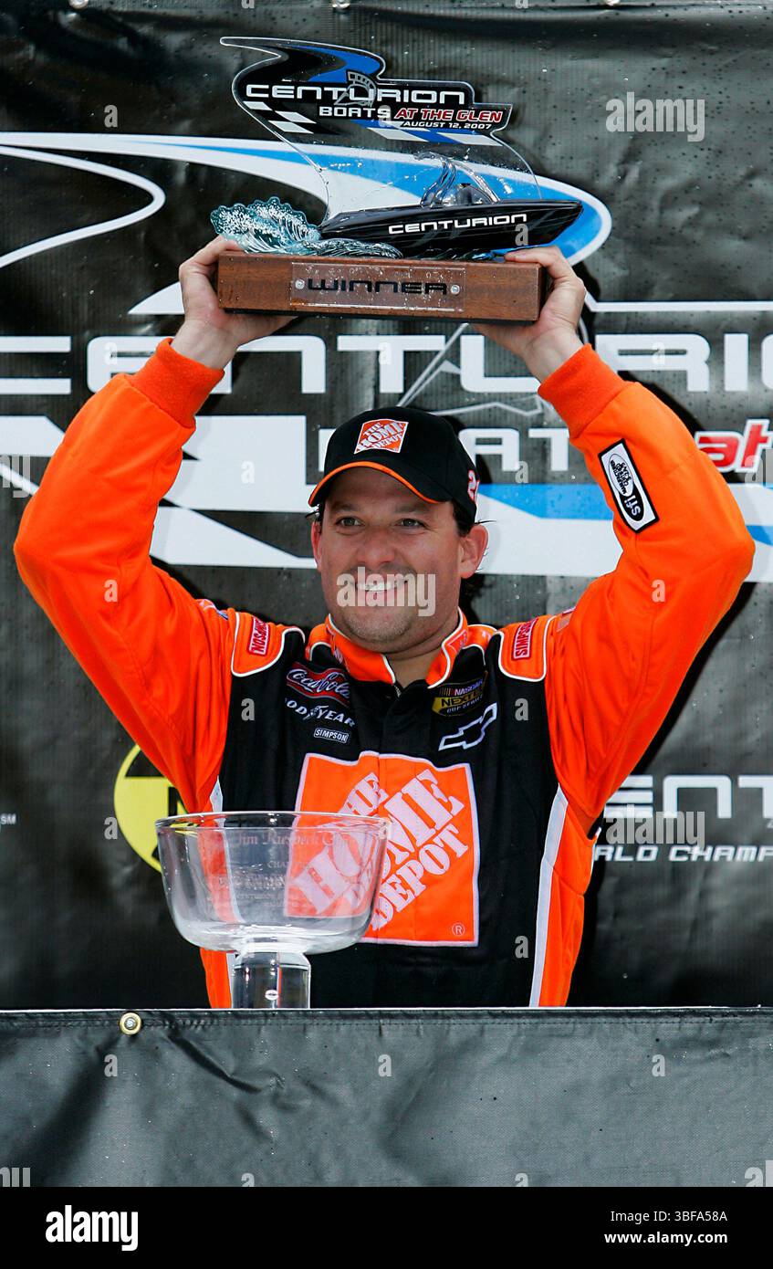 Watkins Glen, Ny, USA. 11th Aug, 2007. Tony Stewart wins the Centurion ...