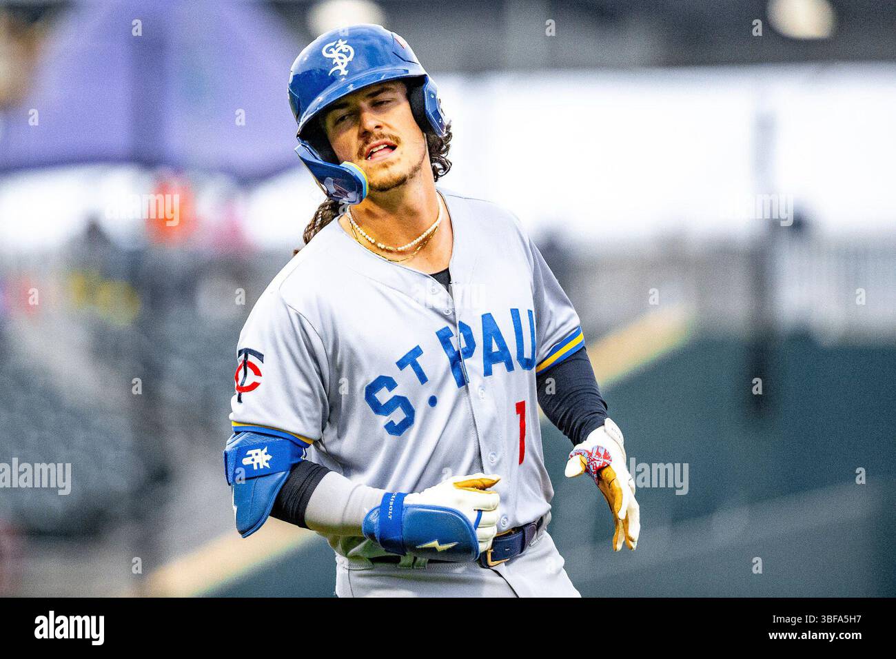 May 27, 2025 - Omaha, NE U.S. - St. Paul Saints Ryan Fitzgerald (1) in ...