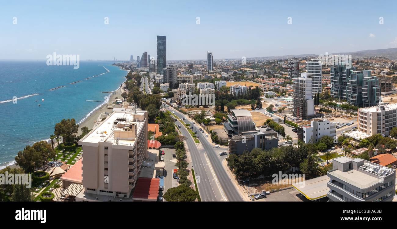 Aerial View of Limassol Cityscape and Mediterranean Coastline in Cyprus ...