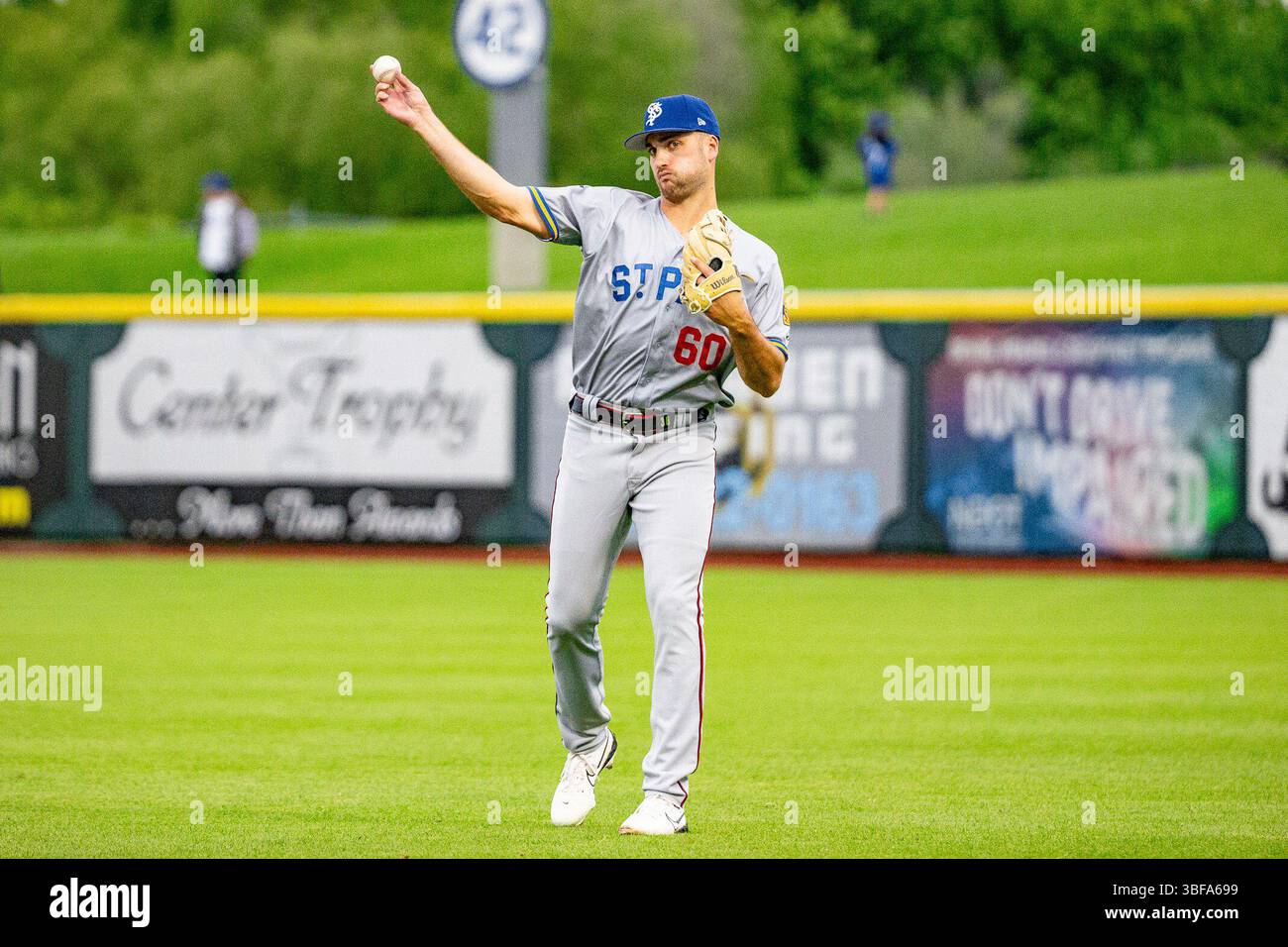 May 27, 2025 - Omaha, NE U.S. - St. Paul Saints right fielder Matt ...