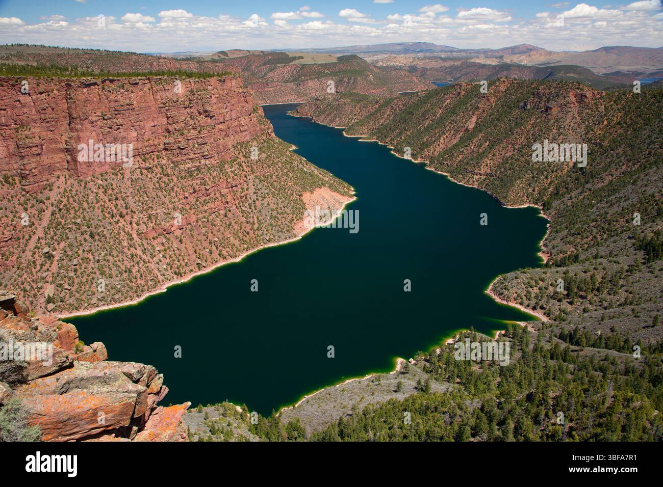 Flaming Gorge Reservoir from Canyon Rim Overlook, Flaming Gorge National Recreation Area ...