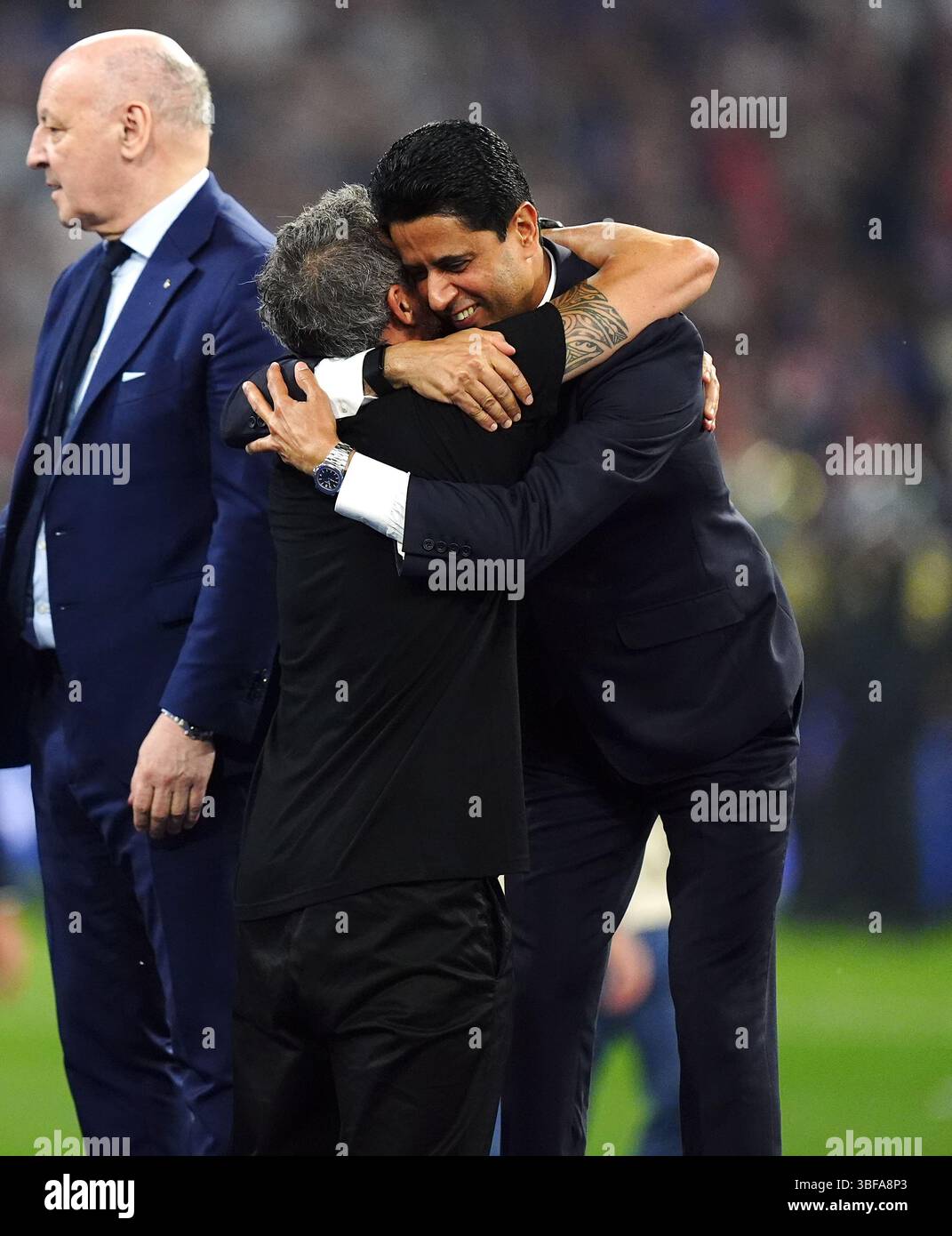 Paris Saint-Germain president Nasser Al-Khelaifi with manager Luis ...
