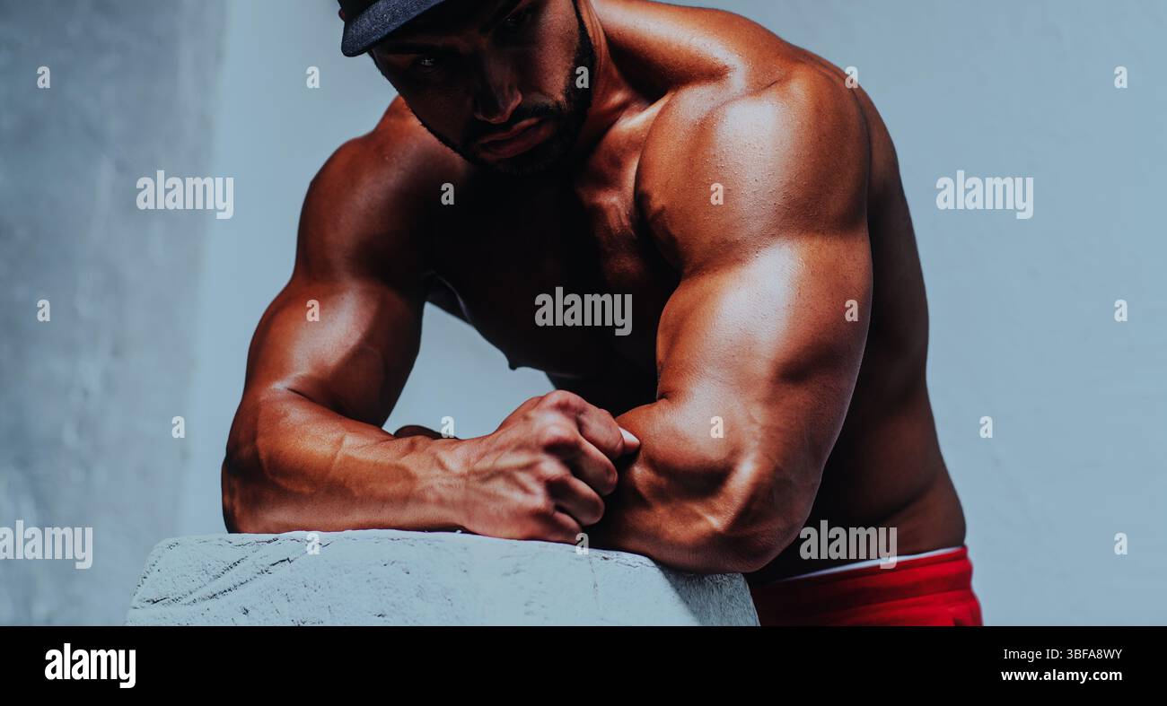 Closeup strong bodybuilder power hi-res stock photography and images ...