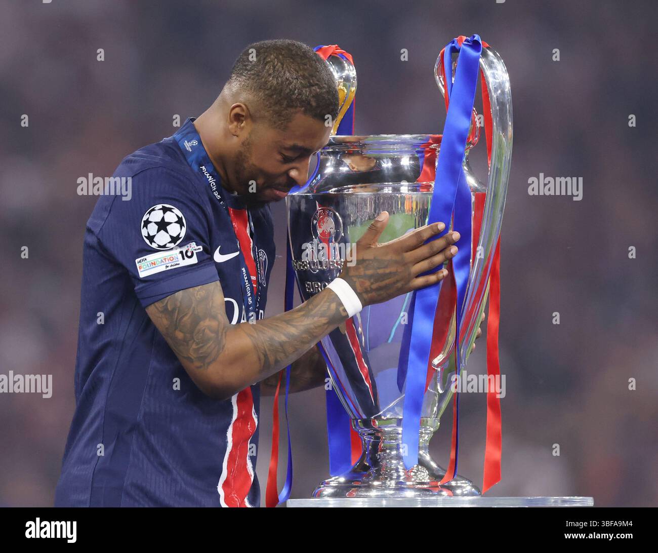 Munich, Germany. 31st May, 2025. Presnel Kimpembe of Paris St Germain ...